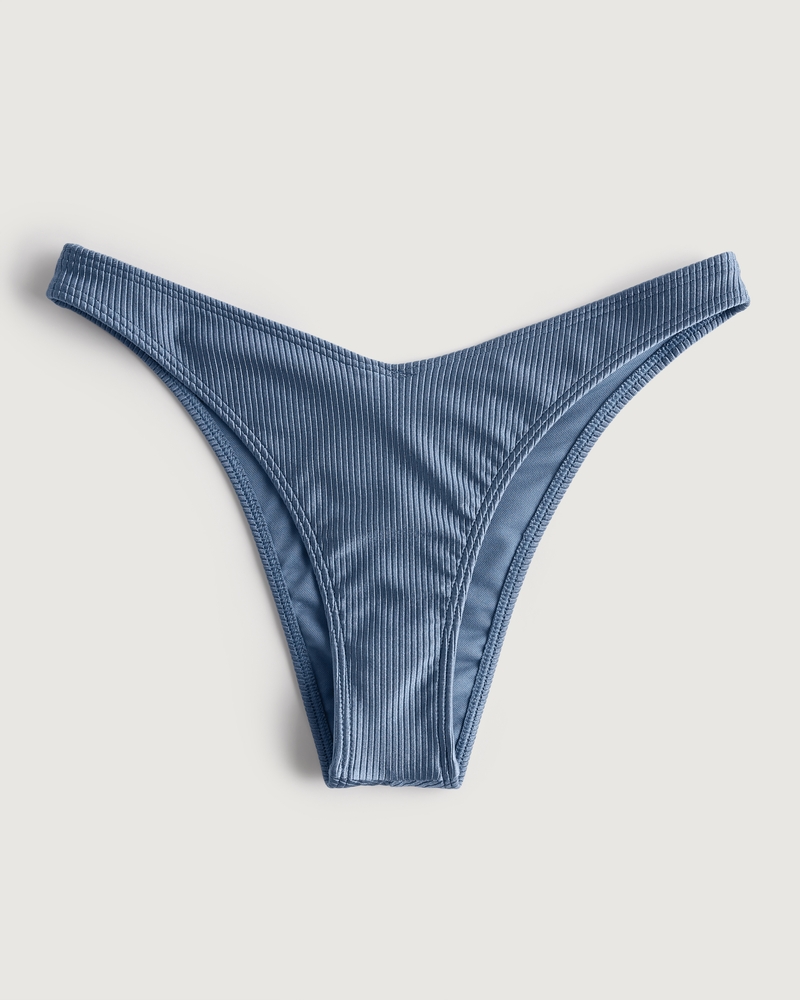 Women's Shimmer Ribbed V-Front High-Leg Cheekiest Bikini Bottom | Women ...