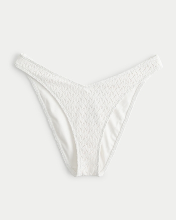 Womens Crochet Style High Leg Cheeky Bikini Bottom Womens Hollister Womens