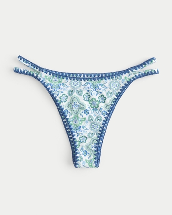 Damen Cheeky-Bikinihose mit hohem Beinausschnitt und Riemchendesign ...