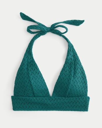 Women's Crochet-Style Longline Triangle Bikini Top | Women's Clearance ...