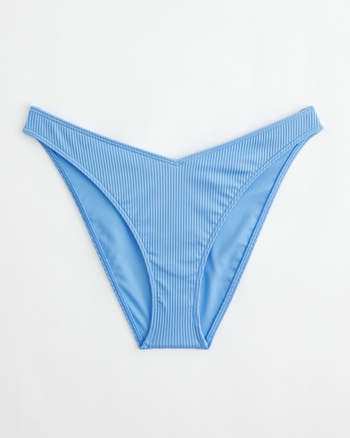 Damen Geripptes Cheeky-Bikiniunterteil mit V-Form und hohem ...