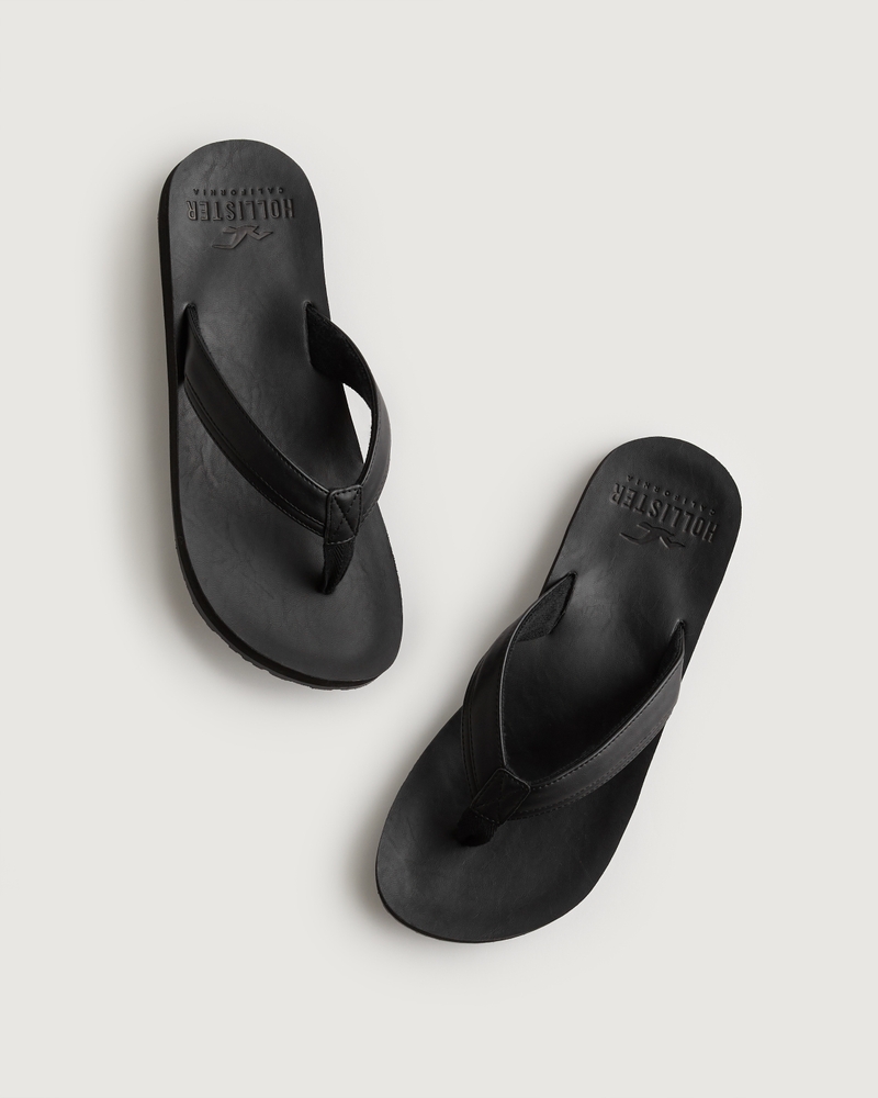 Men's Vegan Leather Flip-Flops | Men's Accessories & Shoes ...