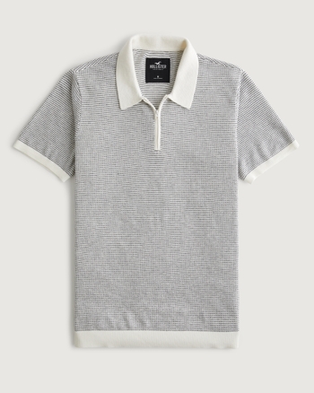 Men's Zipper Placket Sweater Polo | Men's Tops | HollisterCo.com