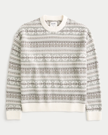 Artist Style Edit Boxy Pattern Crew Sweater | Artist Style Edit ...
