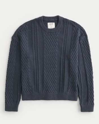 Men's Boxy Textured Crew Sweater | Men's New Arrivals | HollisterCo.com