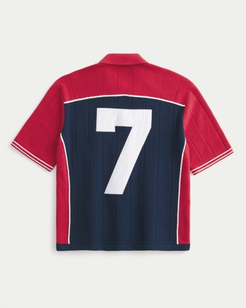 Men's Boxy Number Graphic Jersey Sweater Polo | Men's | HollisterCo.com