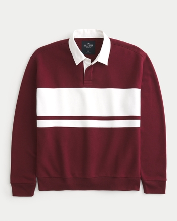 Men's Relaxed Long-Sleeve Rugby Polo Sweatshirt | Men's Tops ...