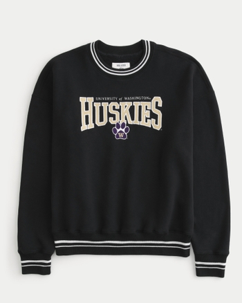 Men's Boxy University of Washington Huskies Graphic Crew Sweatshirt ...