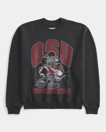 Men's Boxy Mickey Mouse Ohio State Buckeyes Graphic Crew Sweatshirt ...