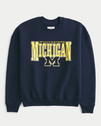 Women's Boxy University of Michigan Graphic Crew Sweatshirt | Women's ...