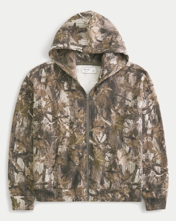 Men's Boxy Camo Zip-Up Hoodie | Men's New Arrivals | HollisterCo.com