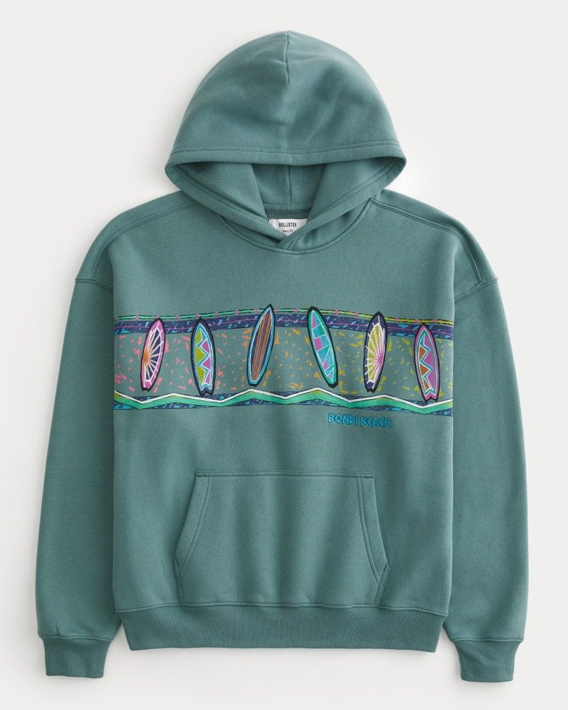 Men's Boxy Bondi Beach Graphic Hoodie | Men's Sleepwear & Loungewear ...