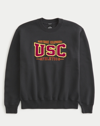 Men's Relaxed USC Graphic Crew Sweatshirt | Men's Tops | HollisterCo.com