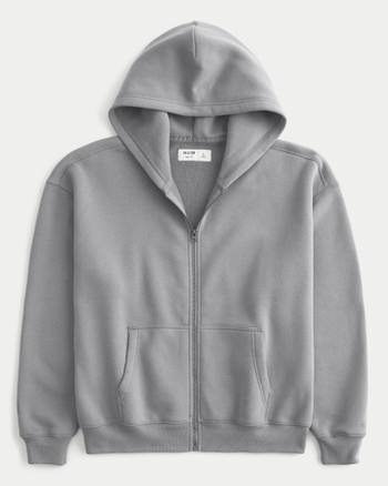Men's Boxy Zip-Up Hoodie | Men's Clearance | HollisterCo.com