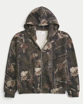 Men's Boxy Camo Zip-Up Hoodie | Men's Tops | HollisterCo.com