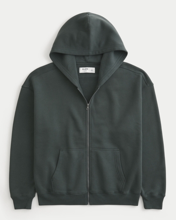 Men's Boxy Zip-Up Hoodie | Men's Sleepwear | HollisterCo.com