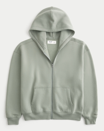 Men's Boxy Zip-Up Hoodie | Men's New Arrivals | HollisterCo.com