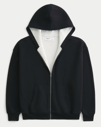 Men's Boxy Thermal-Lined Zip-Up Hoodie | Men's Up to 40% Off Winter ...