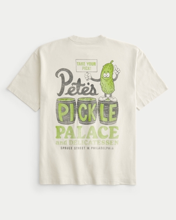 Hombres Camiseta gruesa de corte cuadrado con gráfico de Pete's Pickle ...