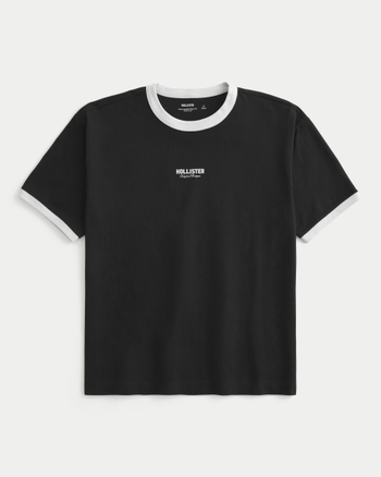 Men's Boxy Heavyweight Logo Graphic Tee | Men's Sale | HollisterCo.com