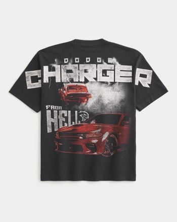 Men's Boxy Heavyweight Dodge Charger Hellcat Graphic Tee | Men's New ...