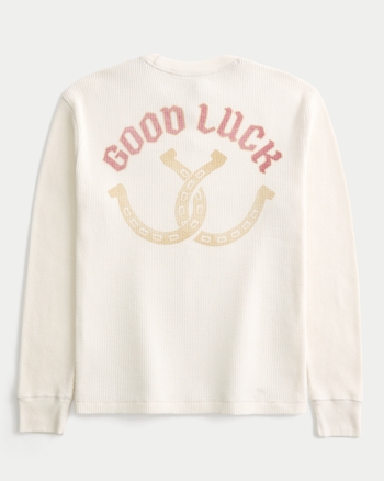 Men's Good Luck Graphic Thermal Crew Shirt | Men's Clearance ...