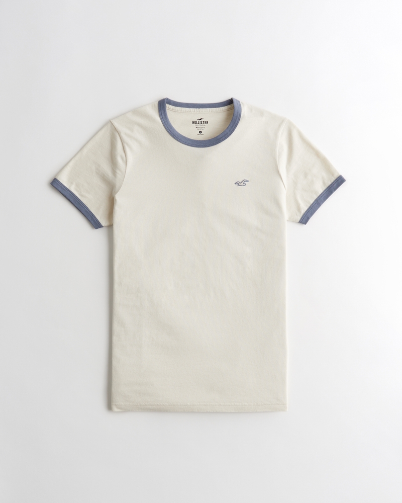 Men's Muscle Fit Ringer Crew T-Shirt | Men's Clearance | HollisterCo.com