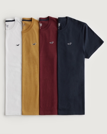 Men's Logo Icon Crew T-Shirt 4-Pack | Men's Tops | HollisterCo.com