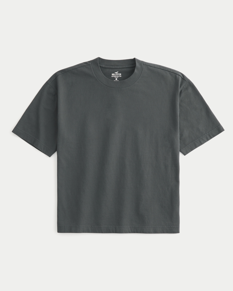 Men's Heavyweight Boxy Crop Crew T-Shirt | Men's | HollisterCo.com