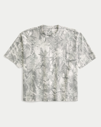 Men's Boxy Heavyweight Crop Camo Crew T-Shirt | Men's | HollisterCo.com