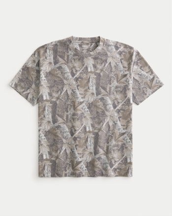 Men's Boxy Heavyweight Camo Crew T-Shirt | Men's Tops | HollisterCo.com