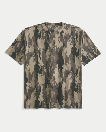 Men's Boxy Heavyweight Camo Crew T-Shirt | Men's Tops | HollisterCo.com