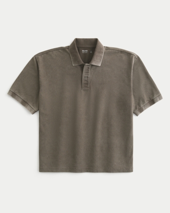 Men's Boxy Washed Crop Polo | Men's Tops | HollisterCo.com