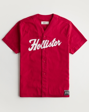 Men's Embroidered Graphic Baseball Shirt | Men's Tops | HollisterCo.ca
