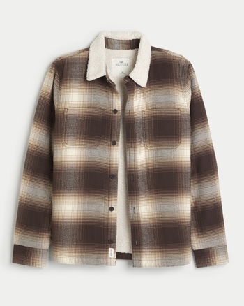 Men's Faux Shearling-Lined Shacket | Men's Tops | HollisterCo.com