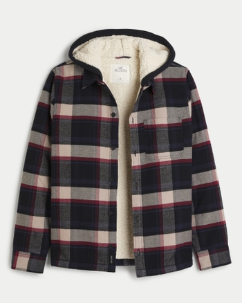 Men's Faux Shearling-Lined Shacket | Men's Tops | HollisterCo.com