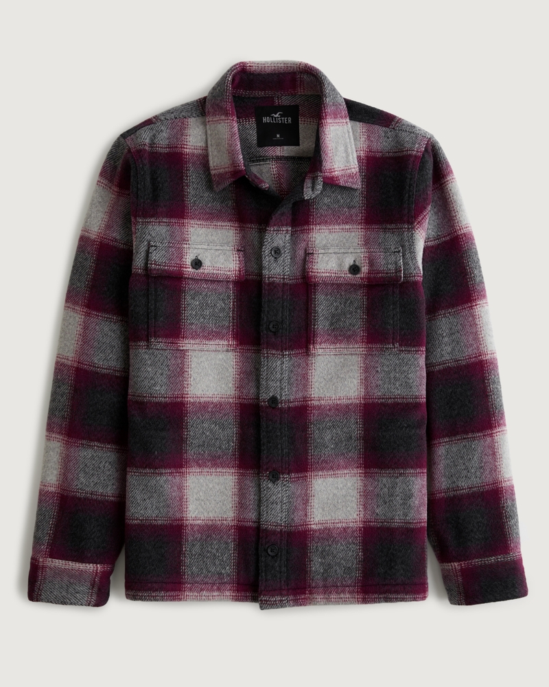 Men's Brushed Flannel Shirt Jacket | Men's Clearance | HollisterCo.com