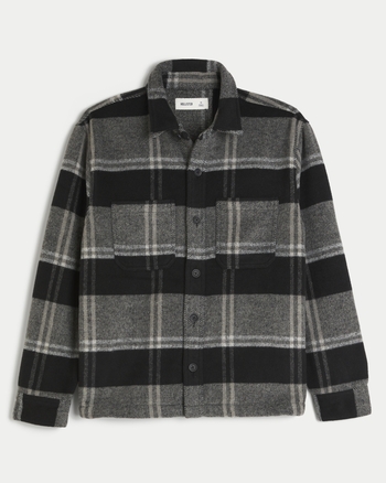 Men's Oversized Brushed Shacket | Men's New Arrivals | HollisterCo.com
