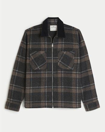 Men's Corduroy Collar Zip-Up Shacket | Men's New Arrivals | HollisterCo.ca