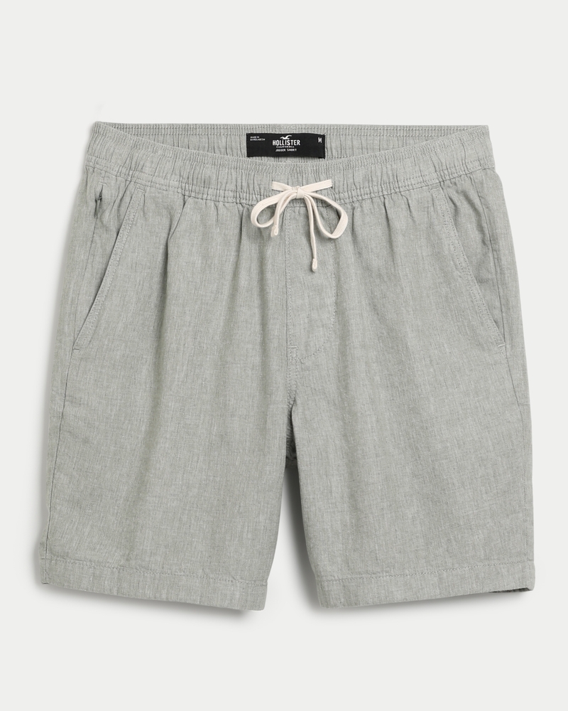 Men's Linen Blend Jogger Shorts 7" | Men's | HollisterCo.com
