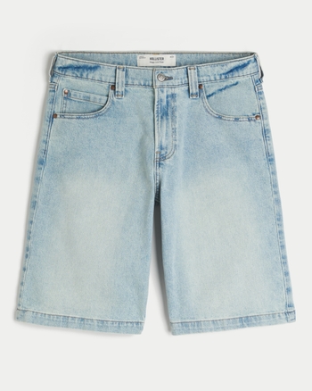 Men's Low-Rise Light Wash Graphic Baggy Jean Shorts | Men's New ...