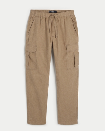 Men's Slim Straight Linen-Blend Cargo Pants | Men's Clearance ...