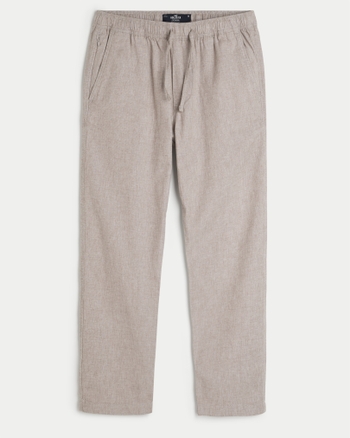 Men's Linen-Blend Slim Straight Pull-On Pants | Men's Bottoms ...