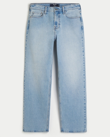 Mens Premium Light Wash Baggy Jeans Mens Bottoms