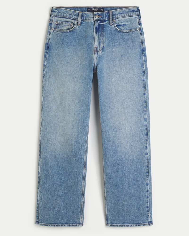 Men's Premium Medium Wash Baggy Jeans | Men's Sale | HollisterCo.com