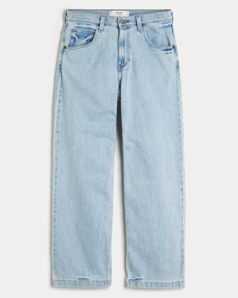 Men's Light Wash Super Baggy Jeans | Men's Bottoms | HollisterCo.com