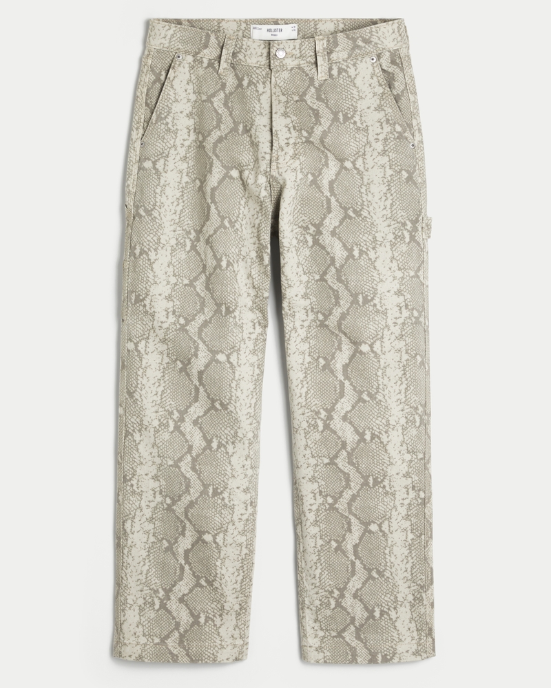 Men's Snake Skin Print Baggy Painter Jeans | Men's Bottoms Men's Snake Skin Print Baggy Painter Jeans | Men's Bottoms