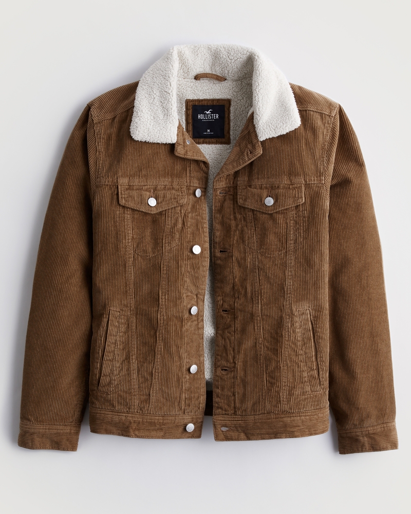 Men's Sherpa-Lined Corduroy Trucker Jacket | Men's Tops | HollisterCo.com