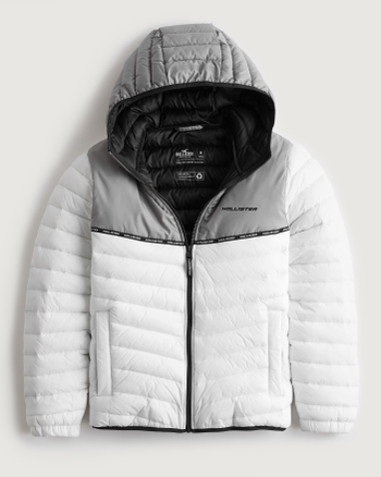 Men's Hooded Colorblock Puffer Jacket | Men's Clearance | HollisterCo.com