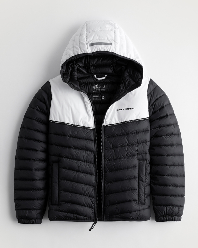 Men's Hooded Colorblock Puffer Jacket | Men's Clearance | HollisterCo.ca